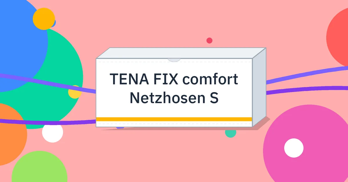 Symbolbild: Packung mit der Aufschrift TENA FIX comfort Netzhosen S (PZN 00195699) – Verfügbarkeit und Bezug in Apotheken in Frankfurt am Main