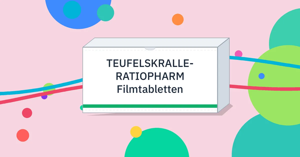 Symbolbild: Packung mit der Aufschrift TEUFELSKRALLE-RATIOPHARM Filmtabletten (PZN 02940730) – Verfügbarkeit und Bezug in Apotheken in Frankfurt am Main
