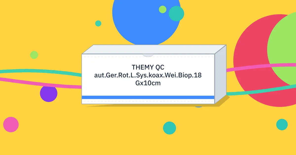 Symbolbild: Packung mit der Aufschrift THEMY QC aut.Ger.Rot.L.Sys.koax.Wei.Biop.18 Gx10cm (PZN 19738197) – Verfügbarkeit und Bezug in Apotheken in Frankfurt am Main