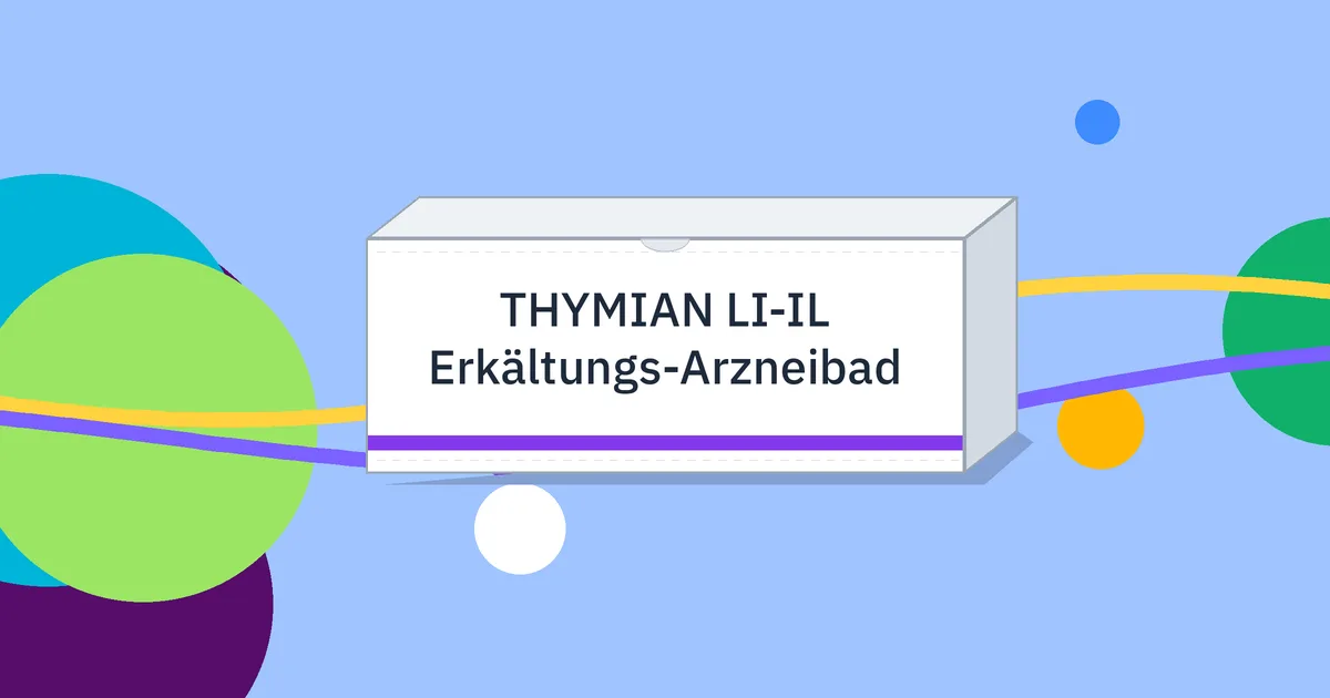 Symbolbild: Packung mit der Aufschrift THYMIAN LI-IL Erkältungs-Arzneibad (PZN 09703039) – Verfügbarkeit und Bezug in Apotheken in Frankfurt am Main