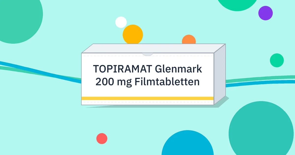 Symbolbild: Packung mit der Aufschrift TOPIRAMAT Glenmark 200 mg Filmtabletten (PZN 09920245) – Verfügbarkeit und Bezug in Apotheken in Frankfurt am Main