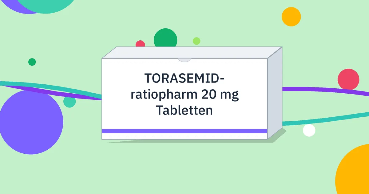 Symbolbild: Packung mit der Aufschrift TORASEMID-ratiopharm 20 mg Tabletten (PZN 06553154) – Verfügbarkeit und Bezug in Apotheken in Frankfurt am Main
