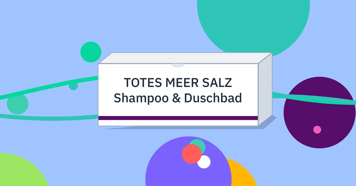 Symbolbild: Packung mit der Aufschrift TOTES MEER SALZ Shampoo & Duschbad (PZN 19907582) – Verfügbarkeit und Bezug in Apotheken in Frankfurt am Main