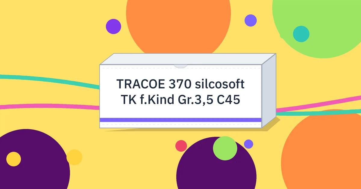 Symbolbild: Packung mit der Aufschrift TRACOE 370 silcosoft TK f.Kind Gr.3,5 C45 (PZN 14314311) – Verfügbarkeit und Bezug in Apotheken in Frankfurt am Main