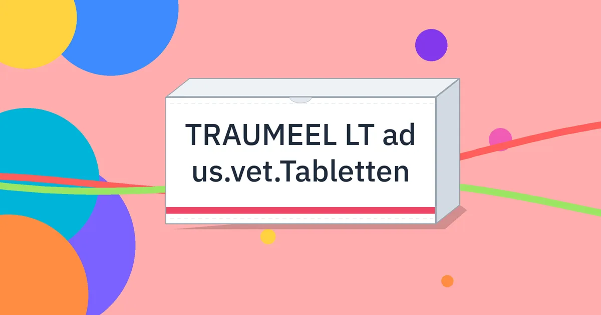 Symbolbild: Packung mit der Aufschrift TRAUMEEL LT ad us.vet.Tabletten (PZN 15300334) – Verfügbarkeit und Bezug in Apotheken in Frankfurt am Main