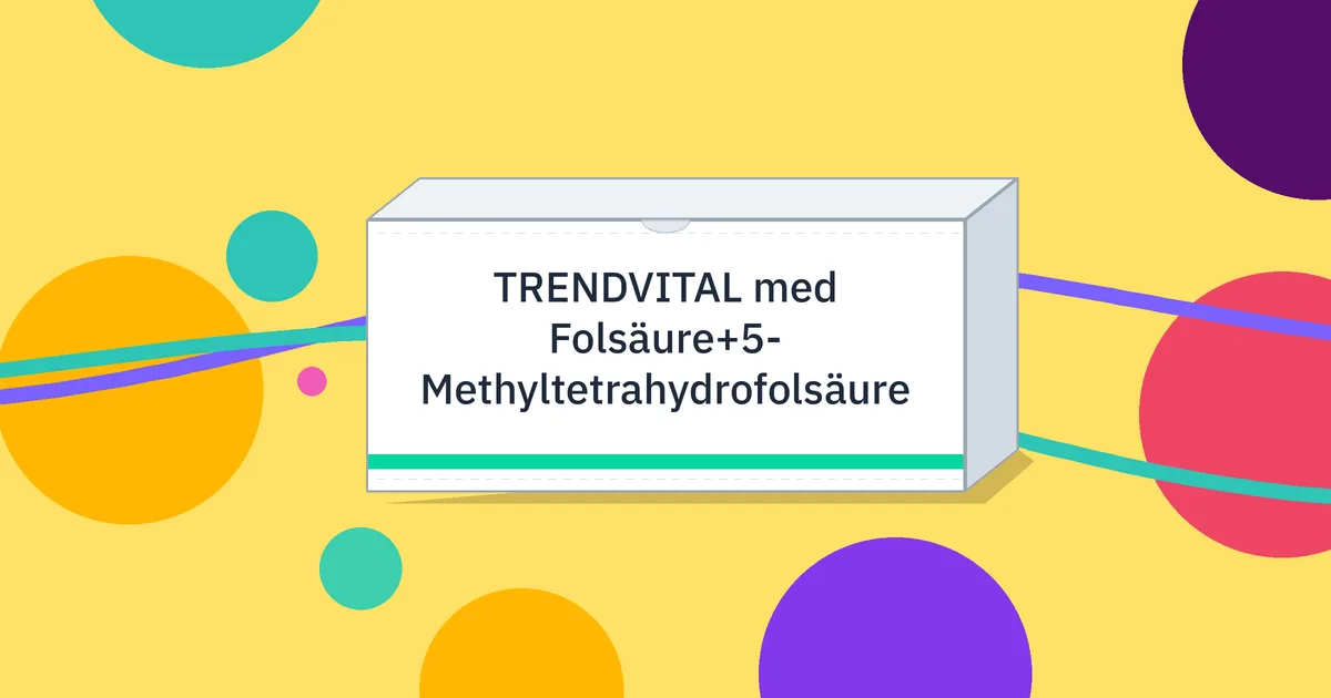 Symbolbild: Packung mit der Aufschrift TRENDVITAL med Folsäure+5-Methyltetrahydrofolsäure (PZN 12563145) – Verfügbarkeit und Bezug in Apotheken in Frankfurt am Main