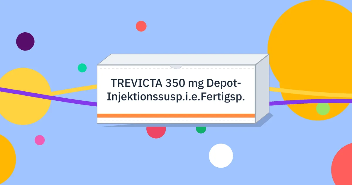 Symbolbild: Packung mit der Aufschrift TREVICTA 350 mg Depot-Injektionssusp.i.e.Fertigsp. (PZN 11595114) – Verfügbarkeit und Bezug in Apotheken in Frankfurt am Main
