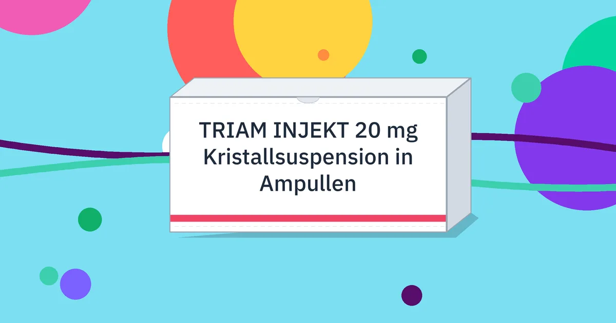 Symbolbild: Packung mit der Aufschrift TRIAM INJEKT 20 mg Kristallsuspension in Ampullen (PZN 00214741) – Verfügbarkeit und Bezug in Apotheken in Frankfurt am Main