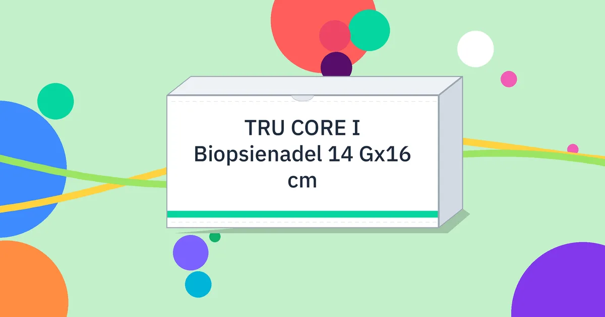 Symbolbild: Packung mit der Aufschrift TRU CORE I Biopsienadel 14 Gx16 cm (PZN 06768647) – Verfügbarkeit und Bezug in Apotheken in Frankfurt am Main