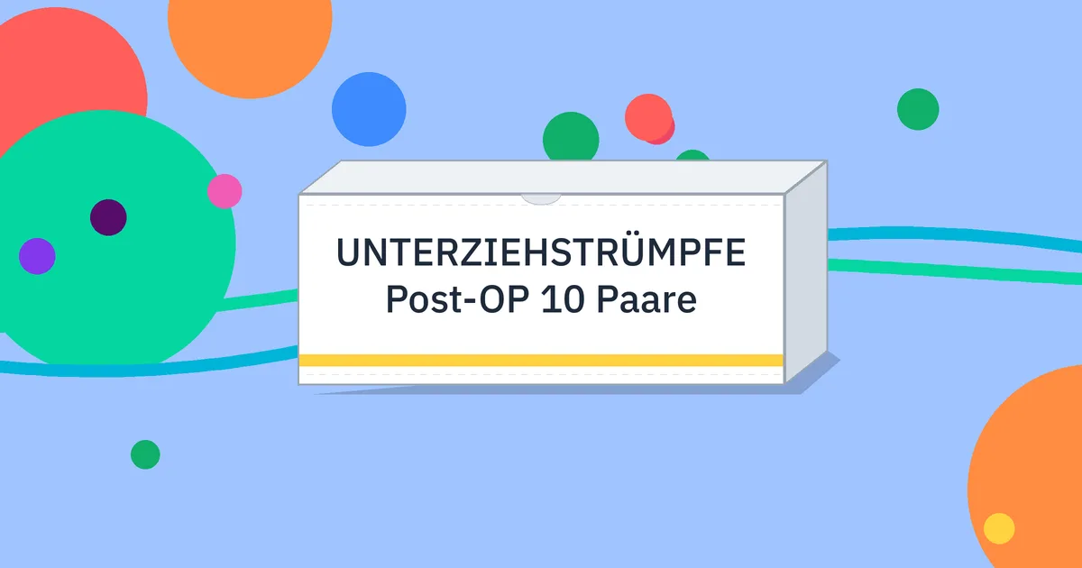 Symbolbild: Packung mit der Aufschrift UNTERZIEHSTRÜMPFE Post-OP 10 Paare (PZN 18866042) – Verfügbarkeit und Bezug in Apotheken in Frankfurt am Main