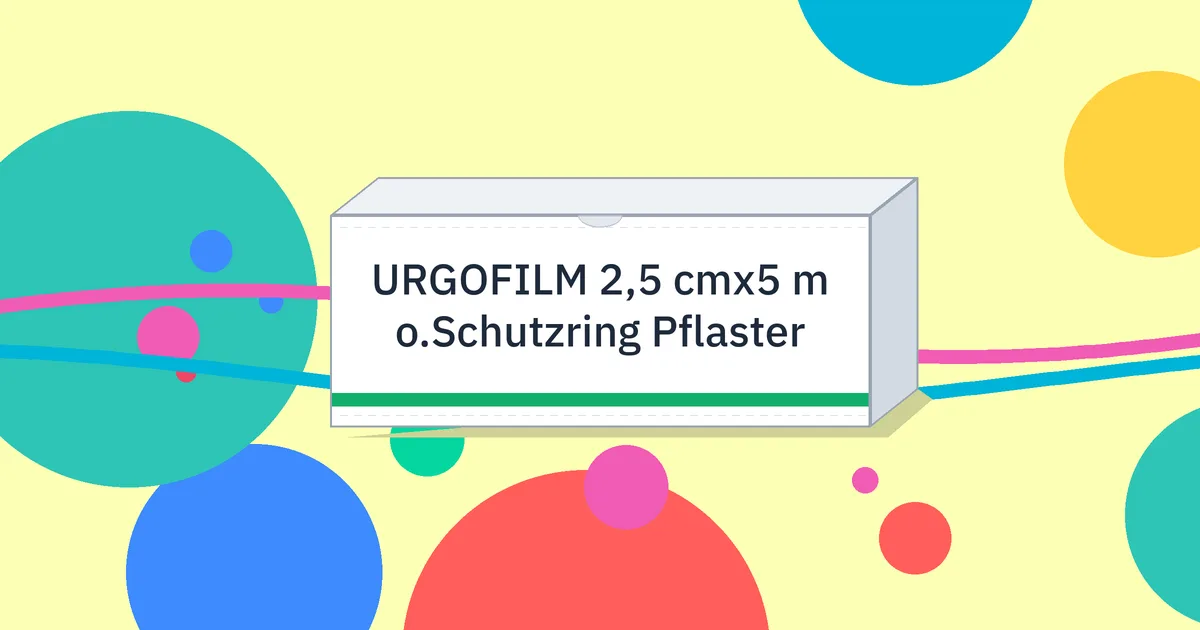 Symbolbild: Packung mit der Aufschrift URGOFILM 2,5 cmx5 m o.Schutzring Pflaster (PZN 00299950) – Verfügbarkeit und Bezug in Apotheken in Frankfurt am Main