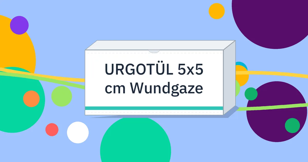 Symbolbild: Packung mit der Aufschrift URGOTÜL 5x5 cm Wundgaze (PZN 18906221) – Verfügbarkeit und Bezug in Apotheken in Frankfurt am Main