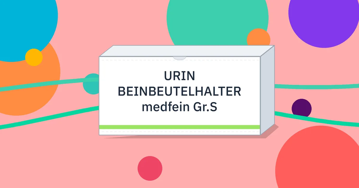 Symbolbild: Packung mit der Aufschrift URIN BEINBEUTELHALTER medfein Gr.S (PZN 13747166) – Verfügbarkeit und Bezug in Apotheken in Frankfurt am Main