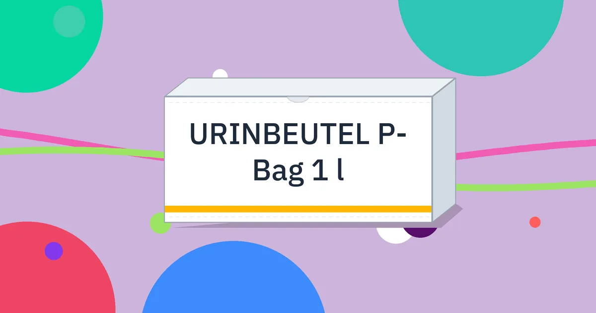 Symbolbild: Packung mit der Aufschrift URINBEUTEL P-Bag 1 l (PZN 05538968) – Verfügbarkeit und Bezug in Apotheken in Frankfurt am Main