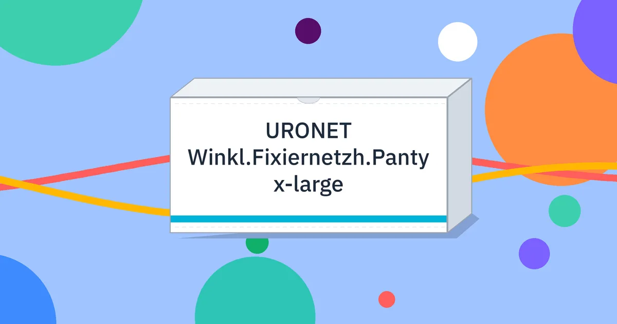 Symbolbild: Packung mit der Aufschrift URONET Winkl.Fixiernetzh.Panty x-large (PZN 00477618) – Verfügbarkeit und Bezug in Apotheken in Frankfurt am Main