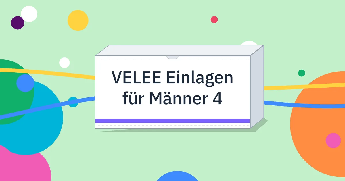 Symbolbild: Packung mit der Aufschrift VELEE Einlagen für Männer 4 (PZN 20578793) – Verfügbarkeit und Bezug in Apotheken in Frankfurt am Main
