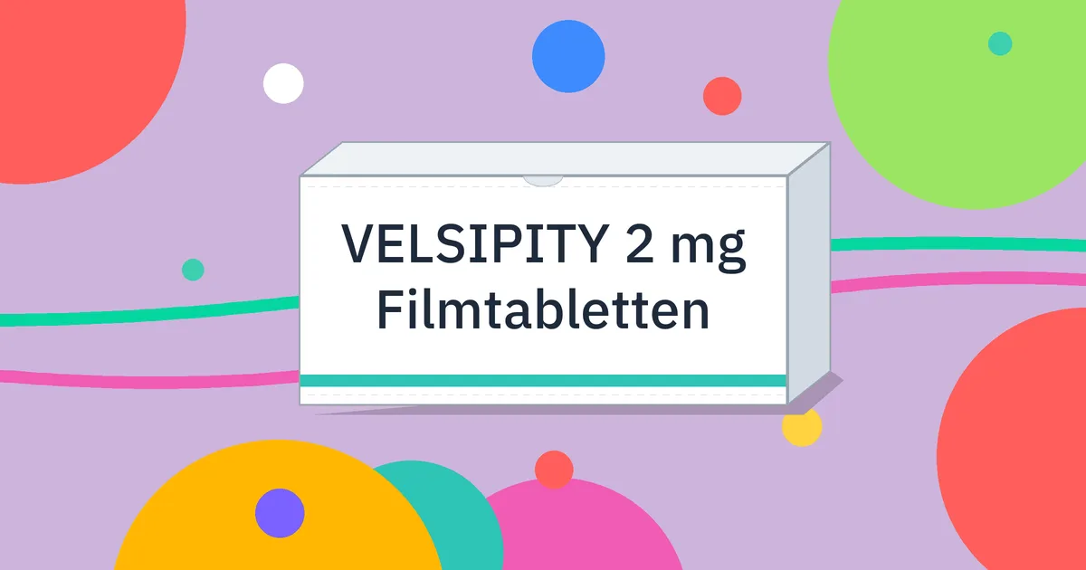 Symbolbild: Packung mit der Aufschrift VELSIPITY 2 mg Filmtabletten (PZN 20106083) – Verfügbarkeit und Bezug in Apotheken in Frankfurt am Main