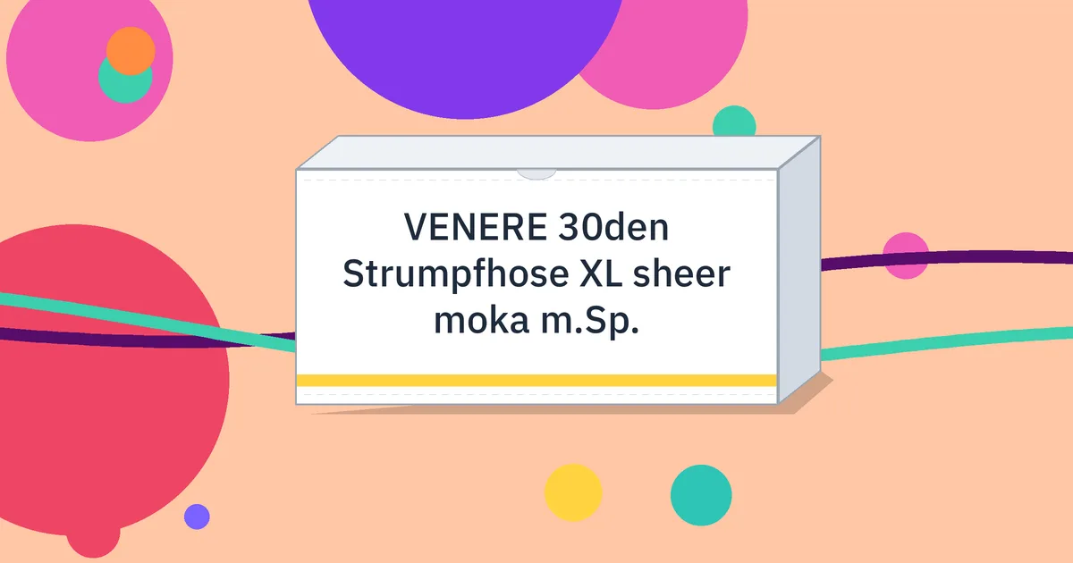 Symbolbild: Packung mit der Aufschrift VENERE 30den Strumpfhose XL sheer moka m.Sp. (PZN 16172134) – Verfügbarkeit und Bezug in Apotheken in Frankfurt am Main