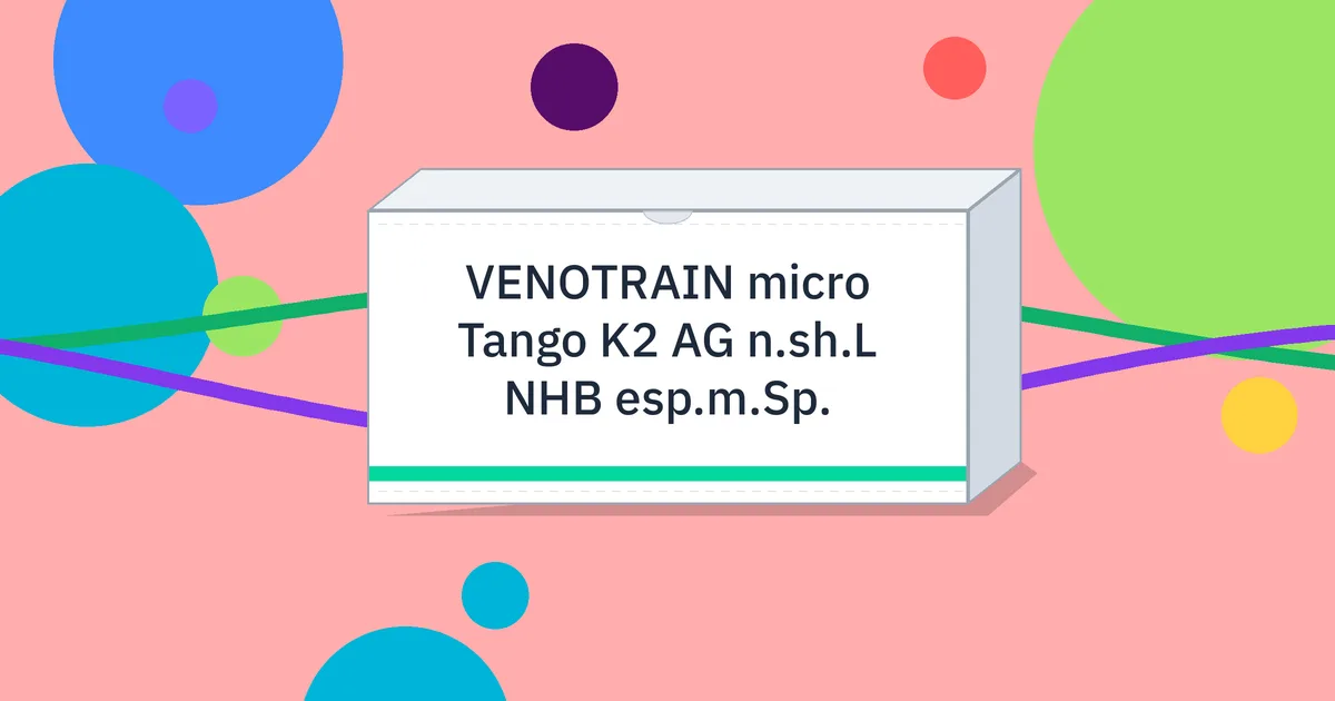 Symbolbild: Packung mit der Aufschrift VENOTRAIN micro Tango K2 AG n.sh.L NHB esp.m.Sp. (PZN 17765511) – Verfügbarkeit und Bezug in Apotheken in Frankfurt am Main