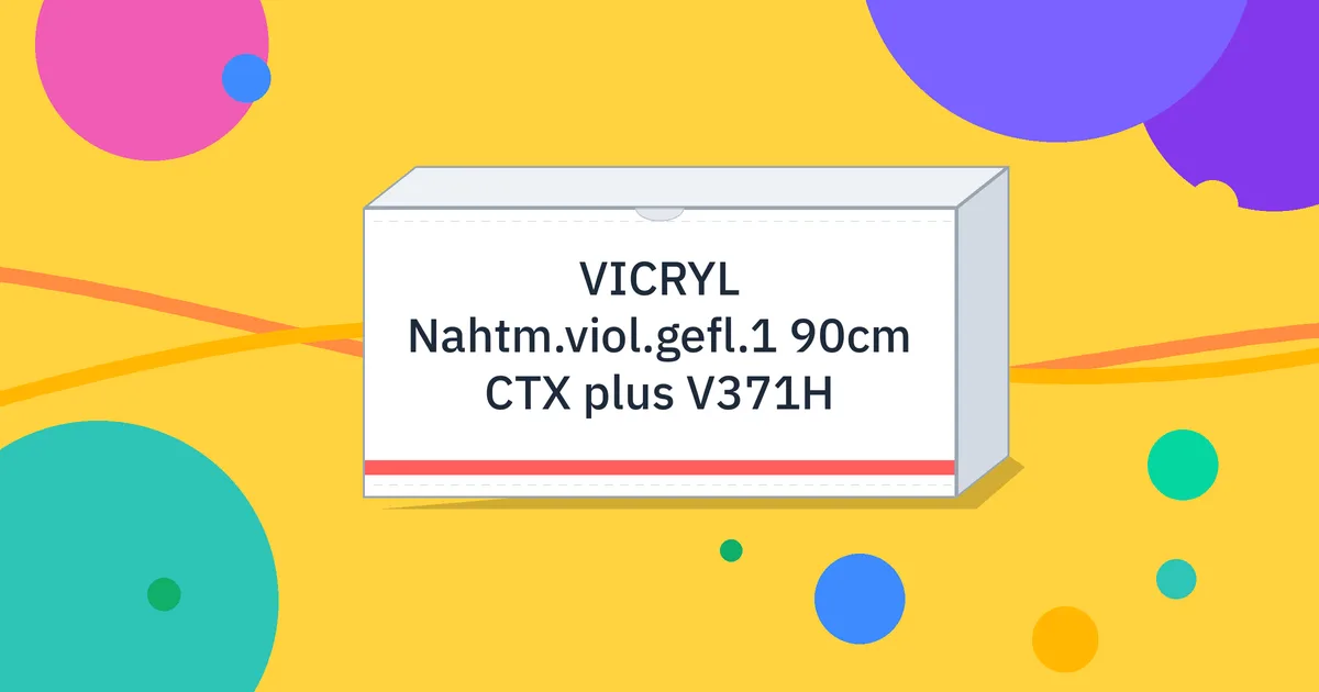 Symbolbild: Packung mit der Aufschrift VICRYL Nahtm.viol.gefl.1 90cm CTX plus V371H (PZN 16392893) – Verfügbarkeit und Bezug in Apotheken in Frankfurt am Main