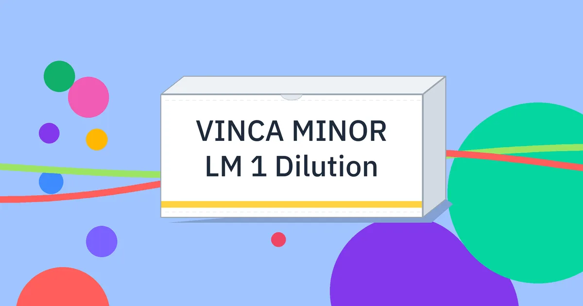 Symbolbild: Packung mit der Aufschrift VINCA MINOR LM 1 Dilution (PZN 13273389) – Verfügbarkeit und Bezug in Apotheken in Frankfurt am Main