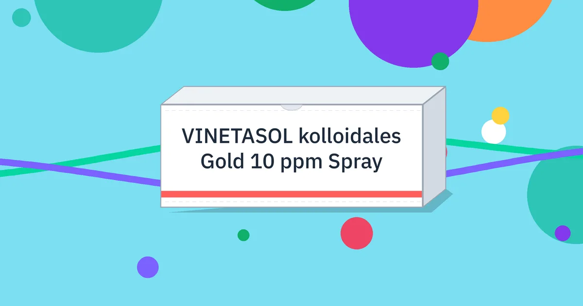 Symbolbild: Packung mit der Aufschrift VINETASOL kolloidales Gold 10 ppm Spray (PZN 19160255) – Verfügbarkeit und Bezug in Apotheken in Frankfurt am Main