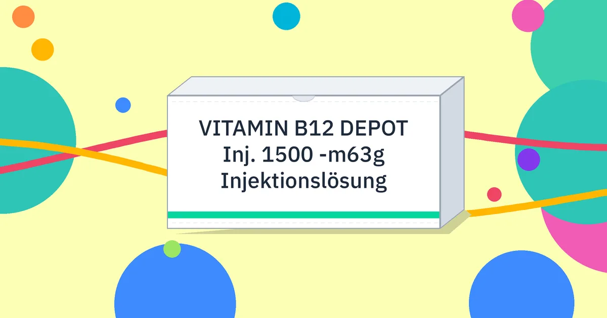 Symbolbild: Packung mit der Aufschrift VITAMIN B12 DEPOT Inj. 1500 -m63g Injektionslösung (PZN 07568672) – Verfügbarkeit und Bezug in Apotheken in Frankfurt am Main