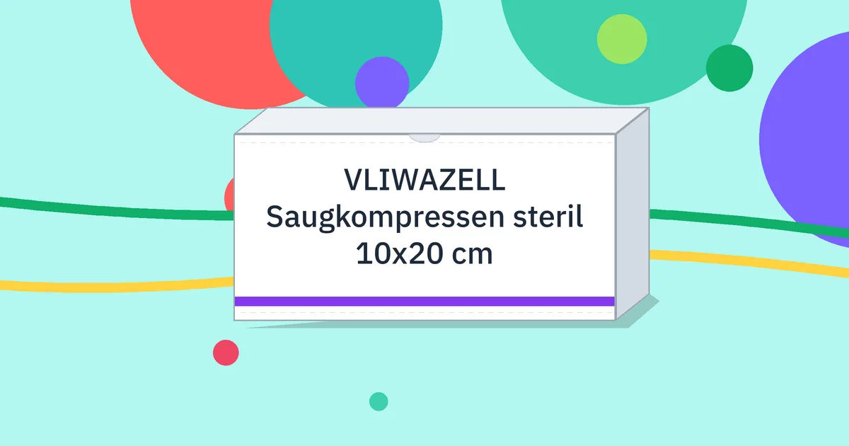 Symbolbild: Packung mit der Aufschrift VLIWAZELL Saugkompressen steril 10x20 cm (PZN 19229722) – Verfügbarkeit und Bezug in Apotheken in Frankfurt am Main