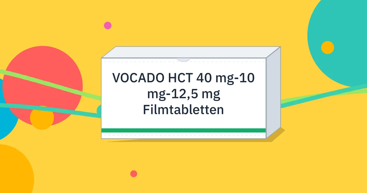 Symbolbild: Packung mit der Aufschrift VOCADO HCT 40 mg-10 mg-12,5 mg Filmtabletten (PZN 07381991) – Verfügbarkeit und Bezug in Apotheken in Frankfurt am Main