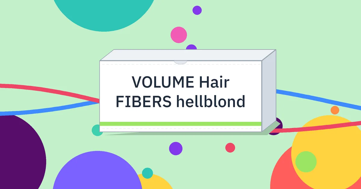 Symbolbild: Packung mit der Aufschrift VOLUME Hair FIBERS hellblond (PZN 10629650) – Verfügbarkeit und Bezug in Apotheken in Frankfurt am Main