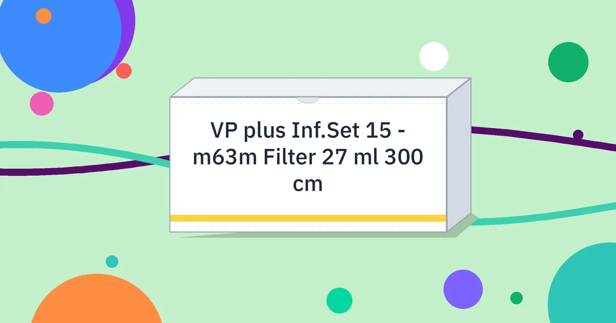 Symbolbild: Packung mit der Aufschrift VP plus Inf.Set 15 -m63m Filter 27 ml 300 cm (PZN 10199913) – Verfügbarkeit und Bezug in Apotheken in Frankfurt am Main