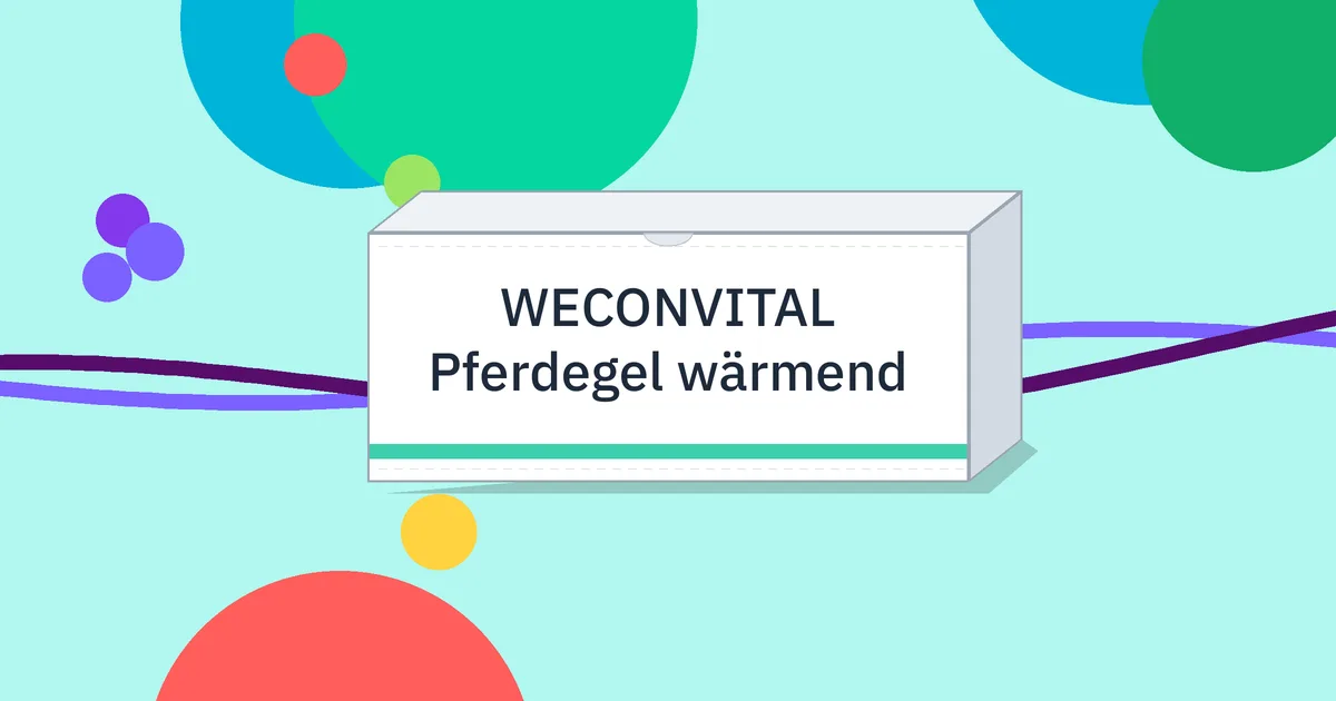 Symbolbild: Packung mit der Aufschrift WECONVITAL Pferdegel wärmend (PZN 13875349) – Verfügbarkeit und Bezug in Apotheken in Frankfurt am Main