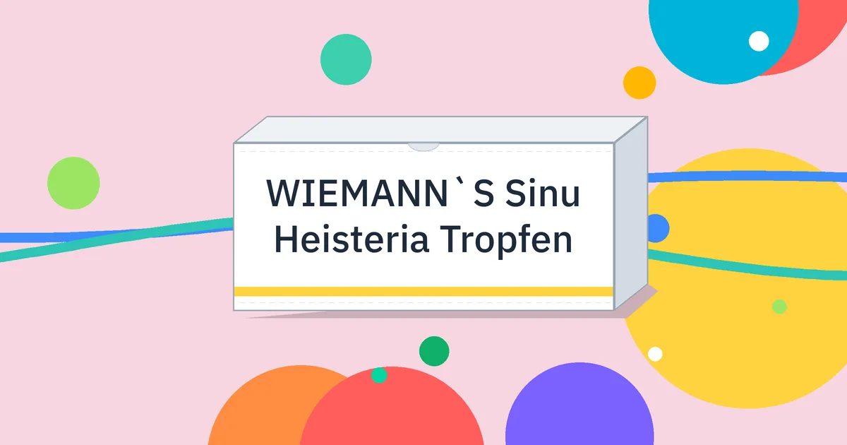 Symbolbild: Packung mit der Aufschrift WIEMANN`S Sinu Heisteria Tropfen (PZN 11171360) – Verfügbarkeit und Bezug in Apotheken in Frankfurt am Main