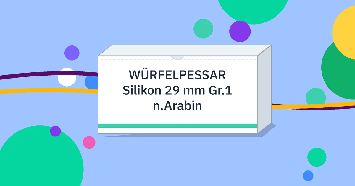 Symbolbild: Packung mit der Aufschrift WÜRFELPESSAR Silikon 29 mm Gr.1 n.Arabin (PZN 00242080) – Verfügbarkeit und Bezug in Apotheken in Frankfurt am Main