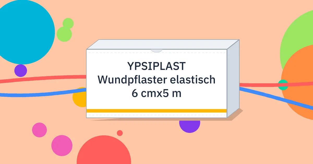 Symbolbild: Packung mit der Aufschrift YPSIPLAST Wundpflaster elastisch 6 cmx5 m (PZN 20364862) – Verfügbarkeit und Bezug in Apotheken in Frankfurt am Main