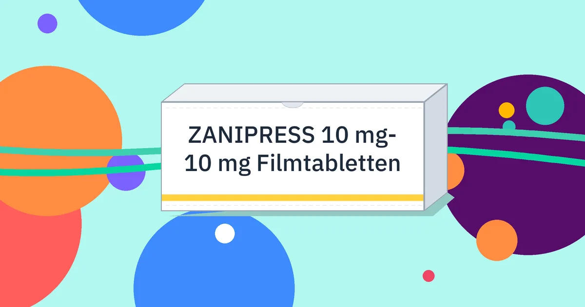 Symbolbild: Packung mit der Aufschrift ZANIPRESS 10 mg-10 mg Filmtabletten (PZN 10382362) – Verfügbarkeit und Bezug in Apotheken in Frankfurt am Main