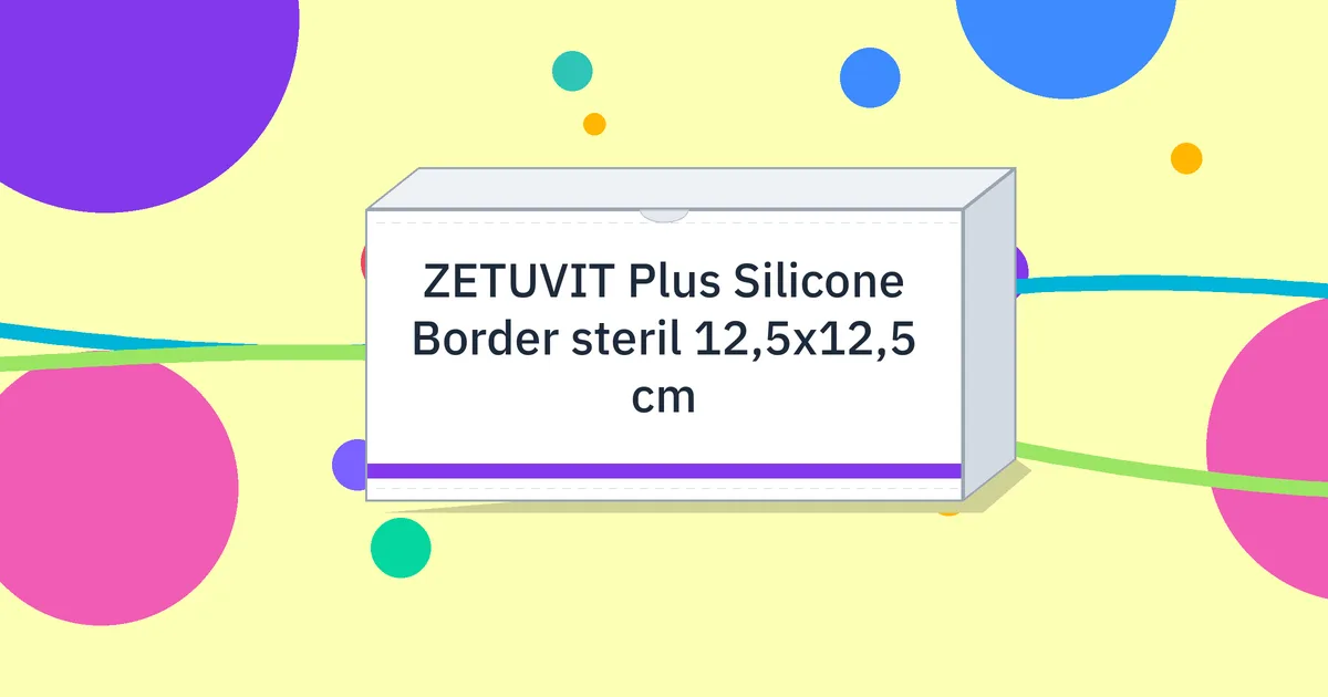 Symbolbild: Packung mit der Aufschrift ZETUVIT Plus Silicone Border steril 12,5x12,5 cm (PZN 16259243) – Verfügbarkeit und Bezug in Apotheken in Frankfurt am Main