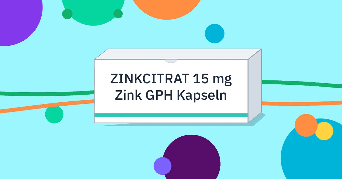 Symbolbild: Packung mit der Aufschrift ZINKCITRAT 15 mg Zink GPH Kapseln (PZN 20283767) – Verfügbarkeit und Bezug in Apotheken in Frankfurt am Main