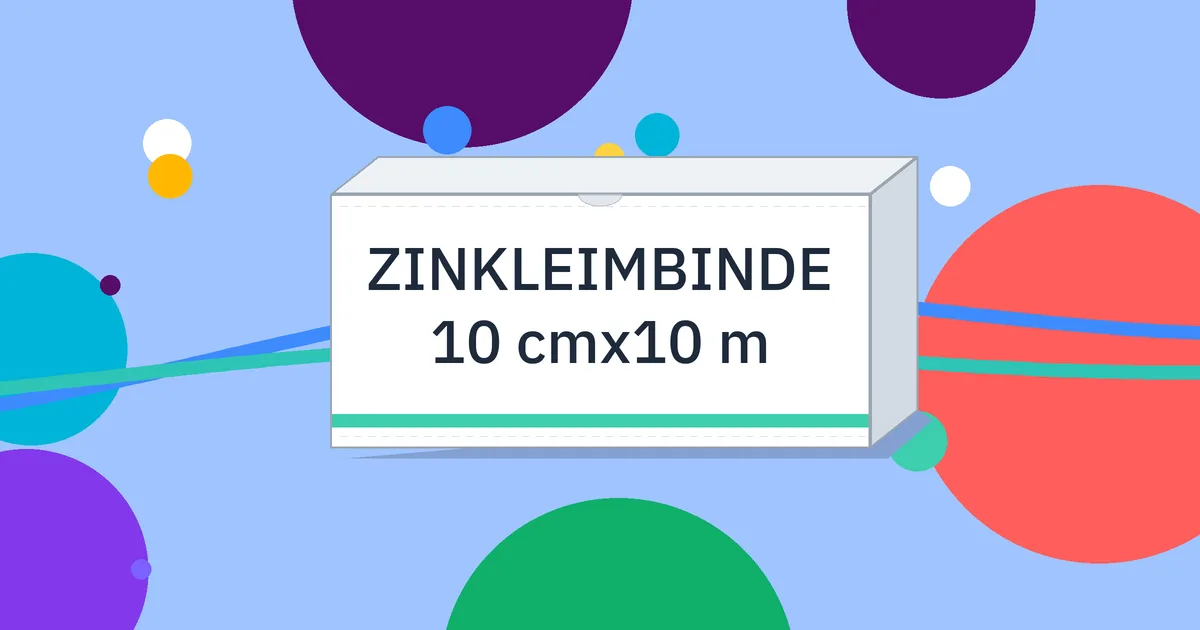 Symbolbild: Packung mit der Aufschrift ZINKLEIMBINDE 10 cmx10 m (PZN 07329275) – Verfügbarkeit und Bezug in Apotheken in Frankfurt am Main