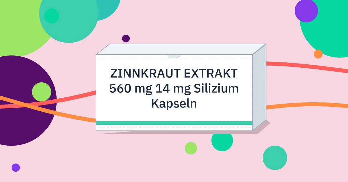 Symbolbild: Packung mit der Aufschrift ZINNKRAUT EXTRAKT 560 mg 14 mg Silizium Kapseln (PZN 15738556) – Verfügbarkeit und Bezug in Apotheken in Frankfurt am Main