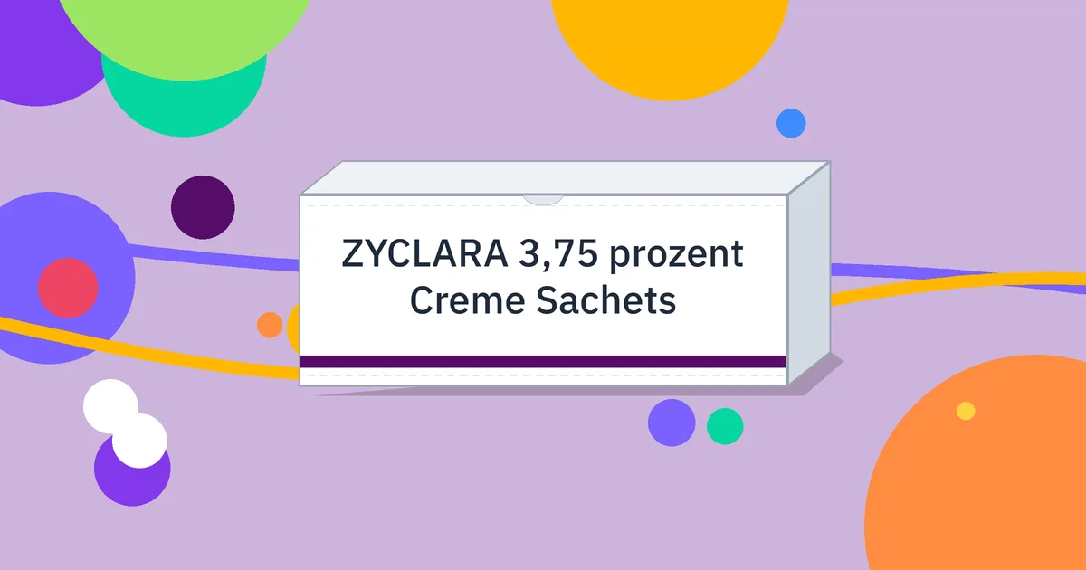 Symbolbild: Packung mit der Aufschrift ZYCLARA 3,75 prozent Creme Sachets (PZN 12455450) – Verfügbarkeit und Bezug in Apotheken in Frankfurt am Main