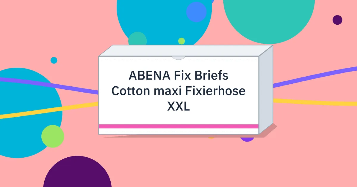 Symbolbild: Packung mit der Aufschrift ABENA Fix Briefs Cotton maxi Fixierhose XXL (PZN 18161040) – Verfügbarkeit und Bezug in Apotheken in Frankfurt am Main
