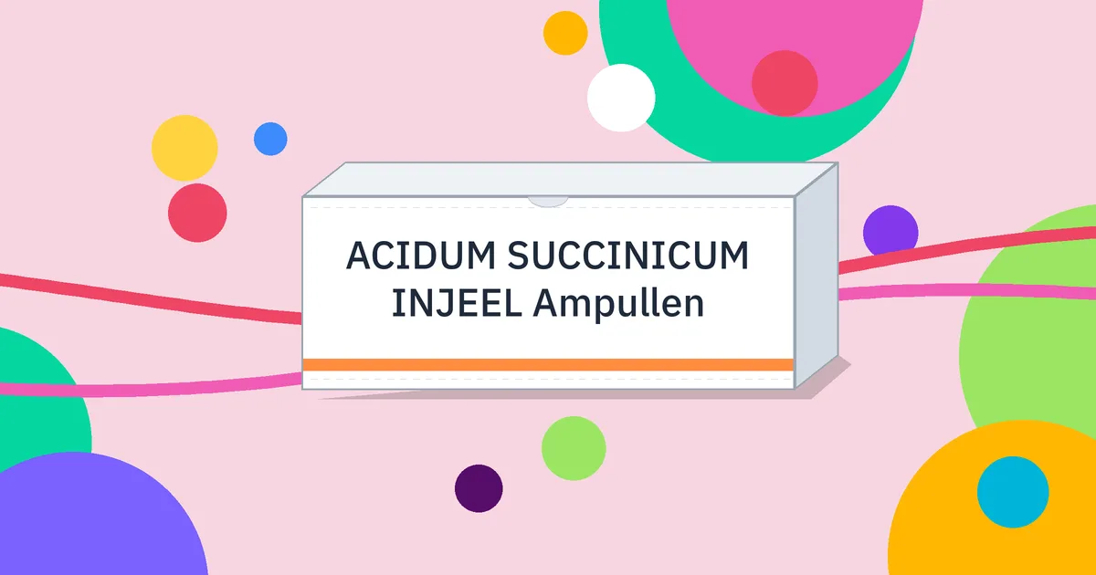 Symbolbild: Packung mit der Aufschrift ACIDUM SUCCINICUM INJEEL Ampullen (PZN 01474438) – Verfügbarkeit und Bezug in Apotheken in Frankfurt am Main