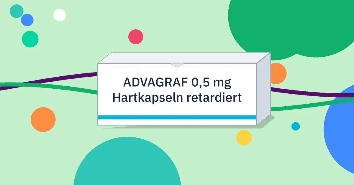 Symbolbild: Packung mit der Aufschrift ADVAGRAF 0,5 mg Hartkapseln retardiert (PZN 06706014) – Verfügbarkeit und Bezug in Apotheken in Frankfurt am Main