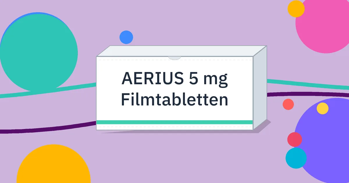 Symbolbild: Packung mit der Aufschrift AERIUS 5 mg Filmtabletten (PZN 11030062) – Verfügbarkeit und Bezug in Apotheken in Frankfurt am Main