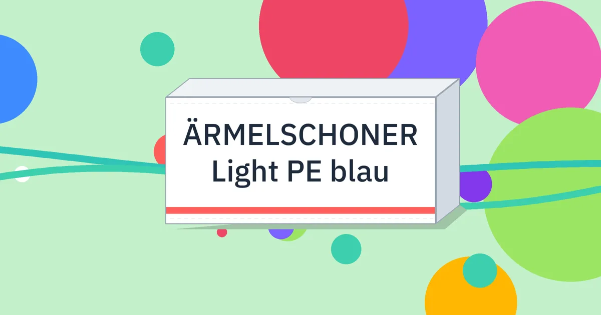 Symbolbild: Packung mit der Aufschrift ÄRMELSCHONER Light PE blau (PZN 20606986) – Verfügbarkeit und Bezug in Apotheken in Frankfurt am Main