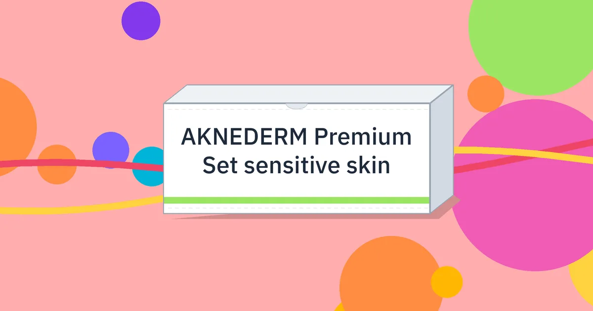 Symbolbild: Packung mit der Aufschrift AKNEDERM Premium Set sensitive skin (PZN 17371717) – Verfügbarkeit und Bezug in Apotheken in Frankfurt am Main