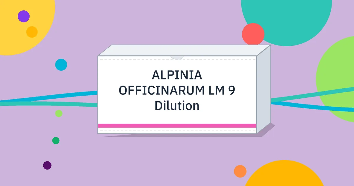 Symbolbild: Packung mit der Aufschrift ALPINIA OFFICINARUM LM 9 Dilution (PZN 13313812) – Verfügbarkeit und Bezug in Apotheken in Frankfurt am Main