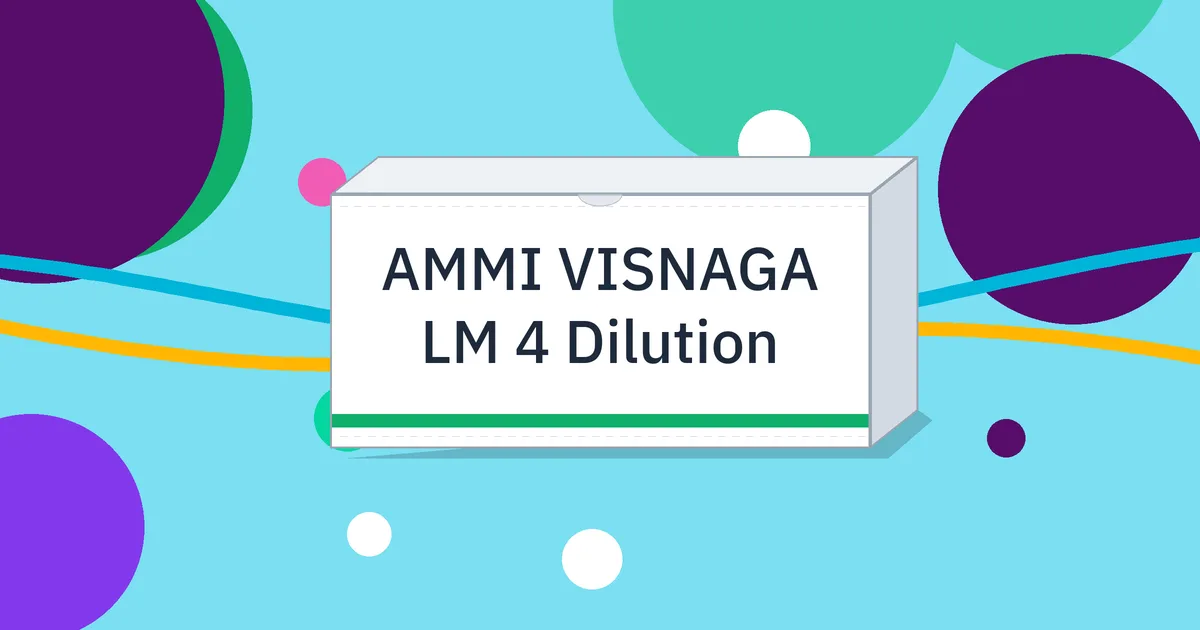 Symbolbild: Packung mit der Aufschrift AMMI VISNAGA LM 4 Dilution (PZN 12760101) – Verfügbarkeit und Bezug in Apotheken in Frankfurt am Main