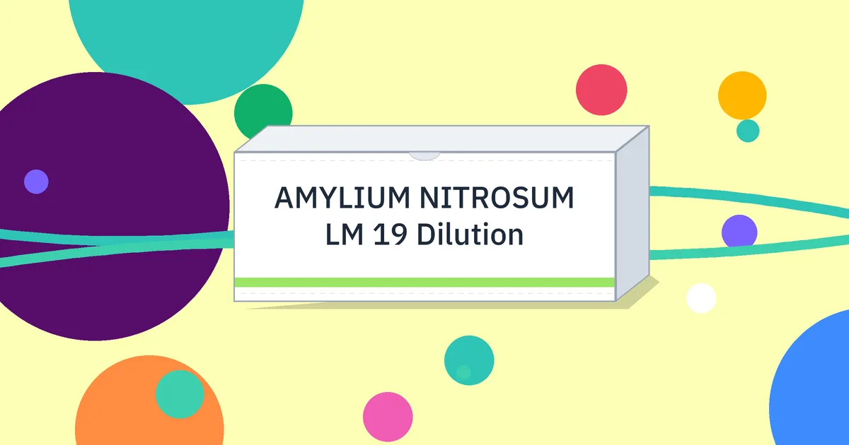 Symbolbild: Packung mit der Aufschrift AMYLIUM NITROSUM LM 19 Dilution (PZN 13326588) – Verfügbarkeit und Bezug in Apotheken in Frankfurt am Main